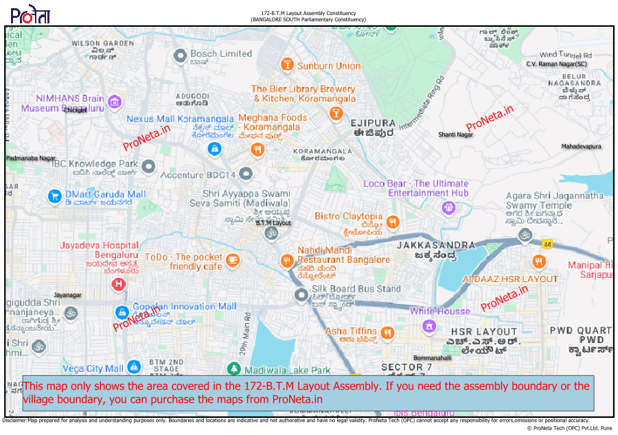 BTM Layout Assembly Constituency, Karnataka- 172